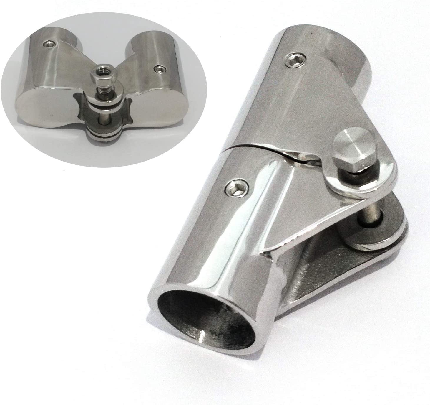 ABCISI 316SS Boat Tube Connector,Boat Rail Fittings Folding Swivel ...