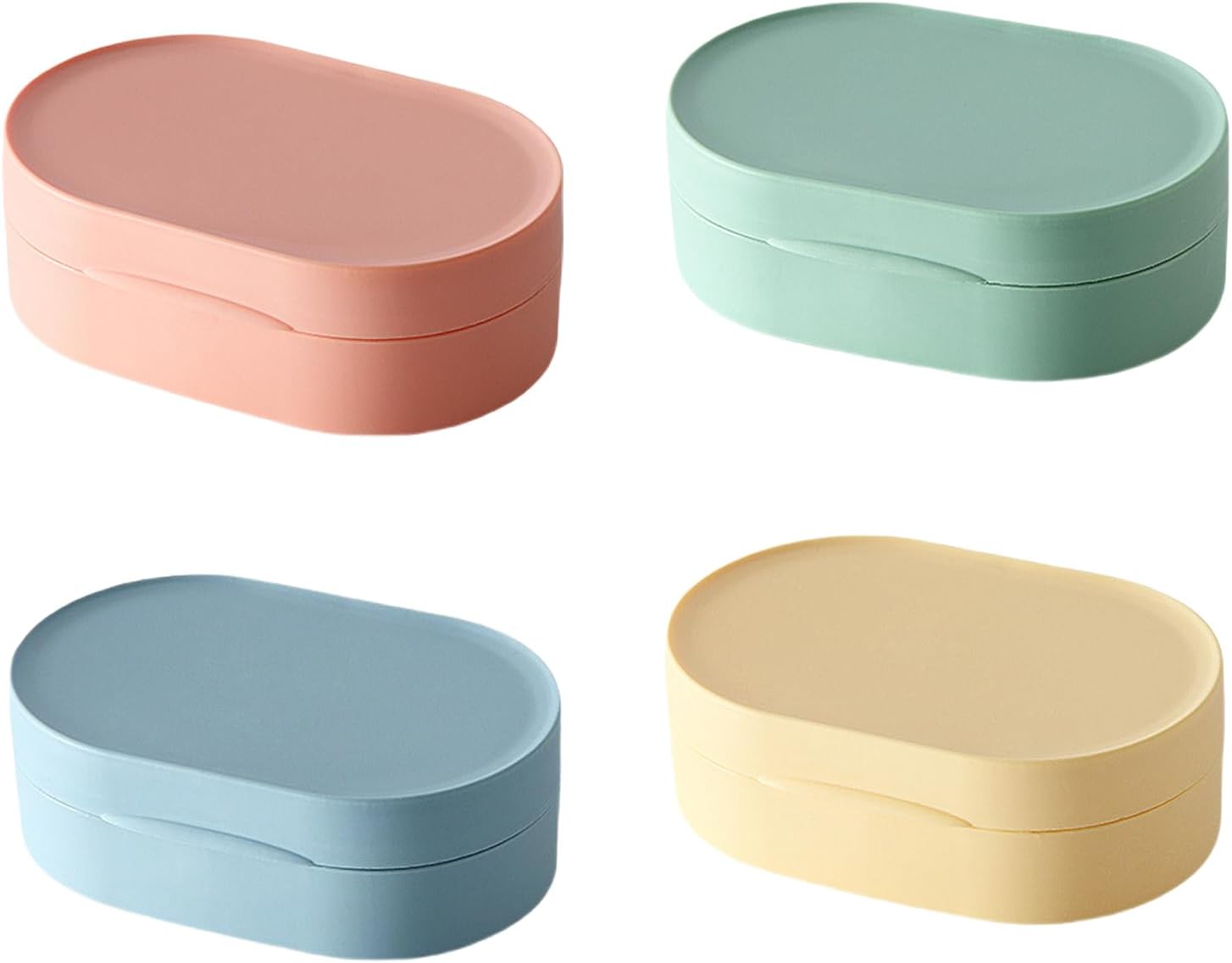 ABCISI 4 Colors Soap Holder Travel Case, Ellipse Travel Soap Dish ...
