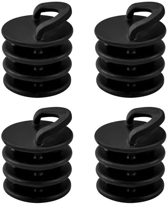 ABCISI 4-Pack 1.6 Inch Black Rubber Kayak Scupper Plugs, Push-in Drain ...