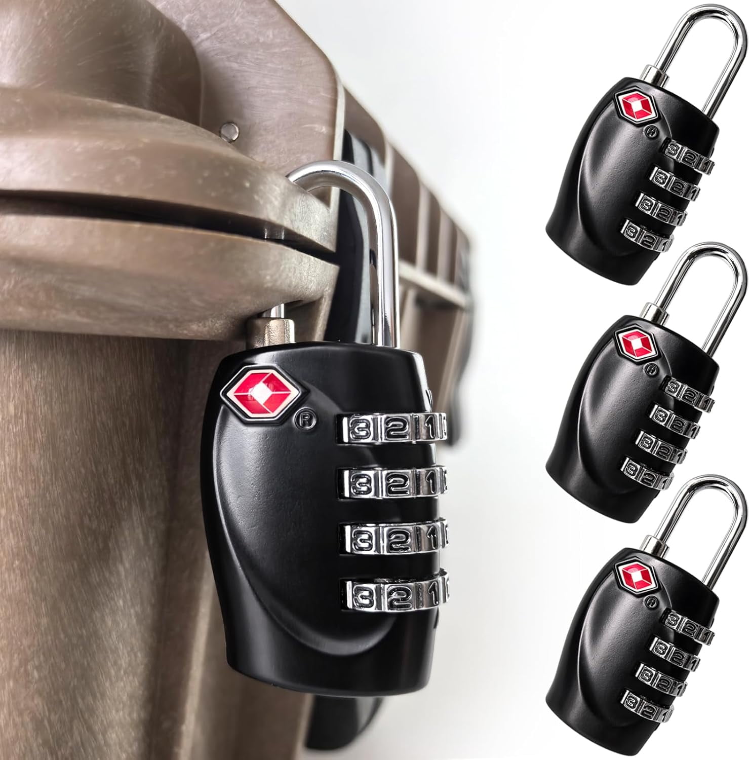 ABCISI 4 Pack TSA Approved Gun Case Locks for Pistol Cases, 4 Digits ...