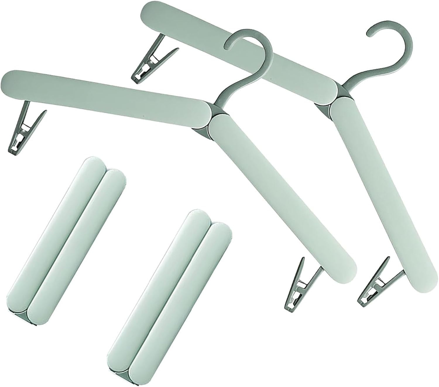 ABCISI 4 Pack Travel Hangers, Foldable Hangers, with Hidden Clips ...
