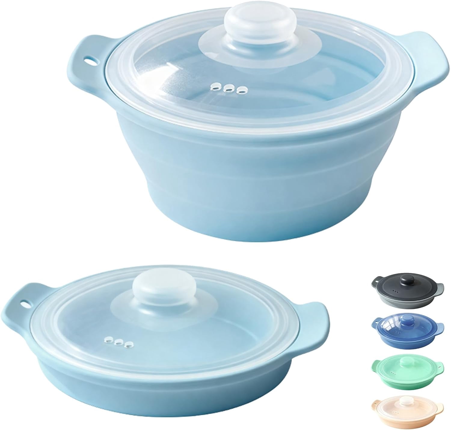 ABCISI 42oz Silicone Microwave Steamer For Cooking, Collapsible Food ...