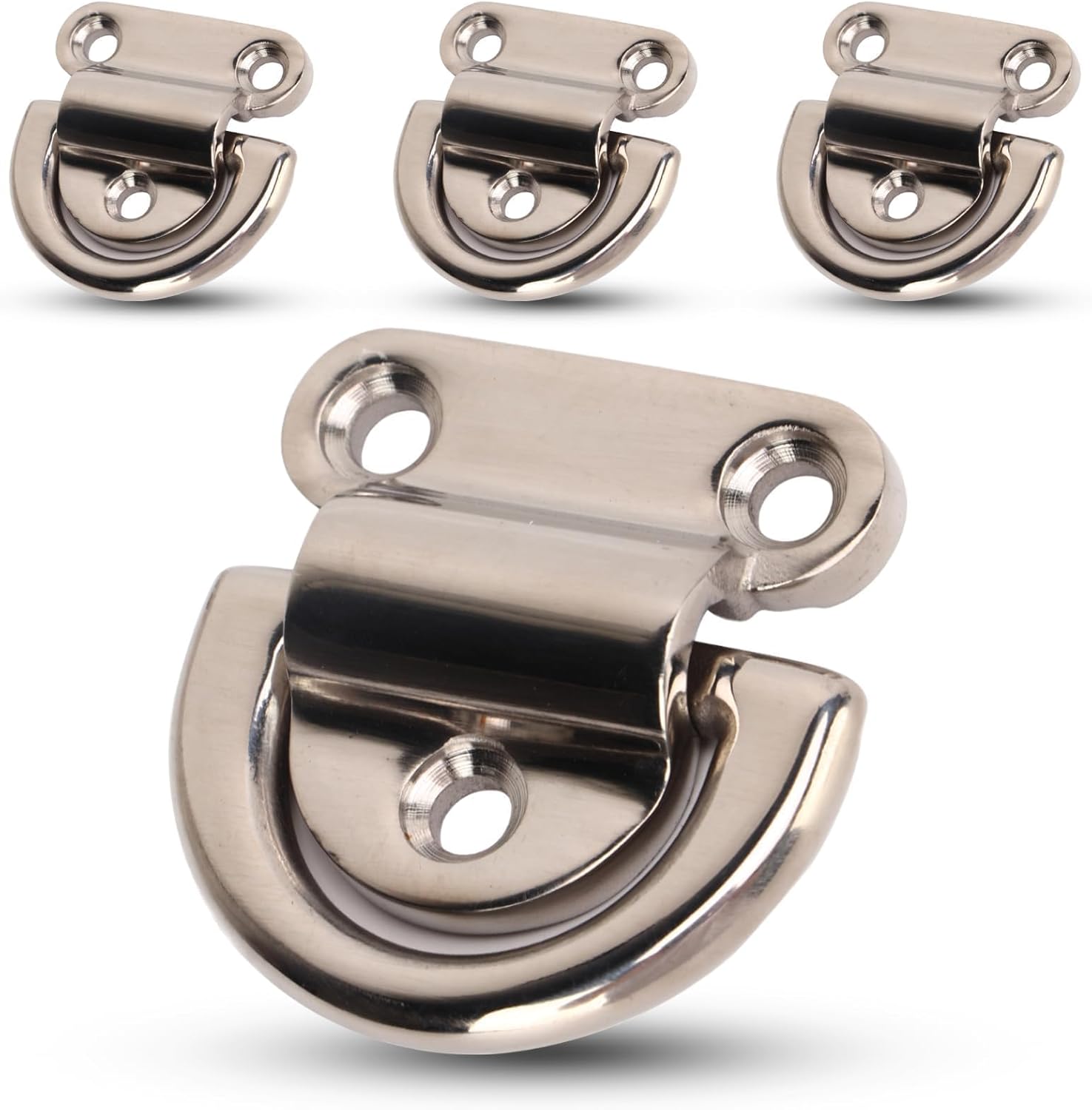 ABCISI 4PCS Marine Grade Stainless Steel Folding Pad Eye, D Shaped ...