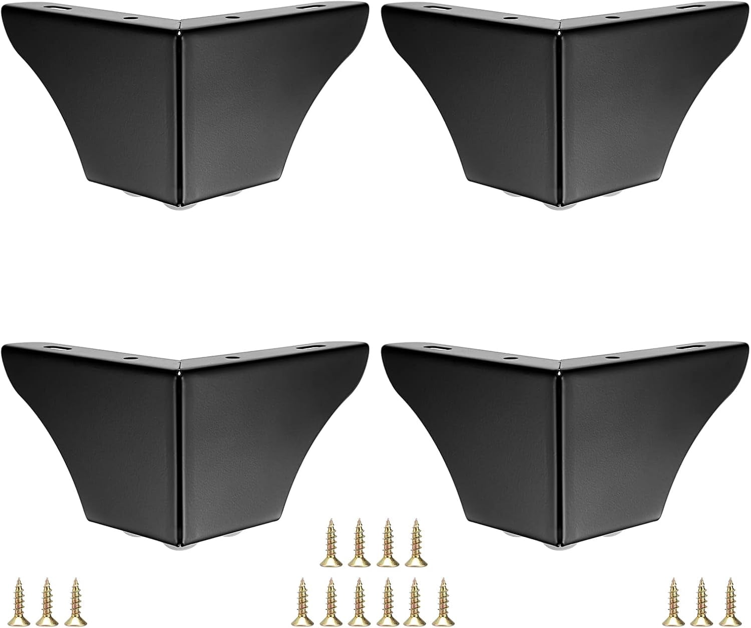 ABCISI 4PCS Metal Furniture Legs 3 Inch, Black Sofa Legs Dresser Legs ...