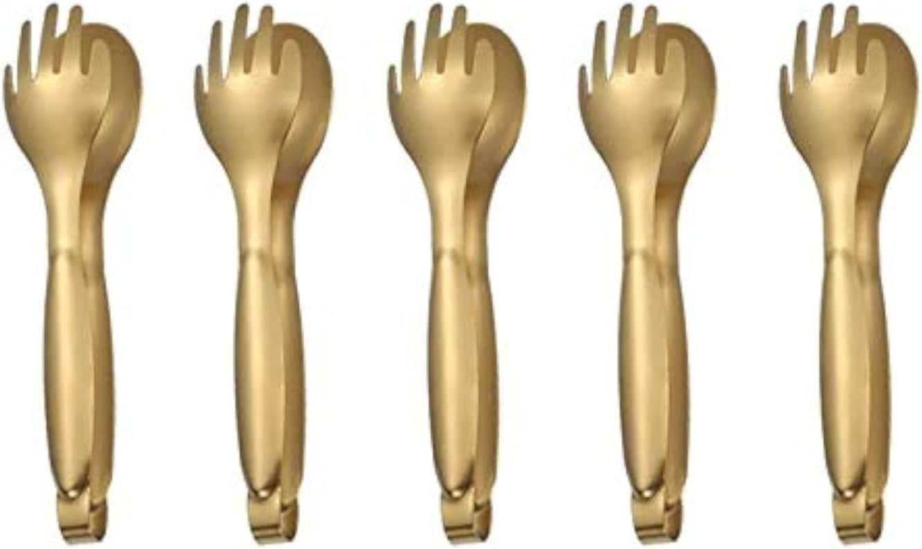 ABCISI 5 Pack Flatware Serving Tongs, 8 inch Stainless Steel Multi ...