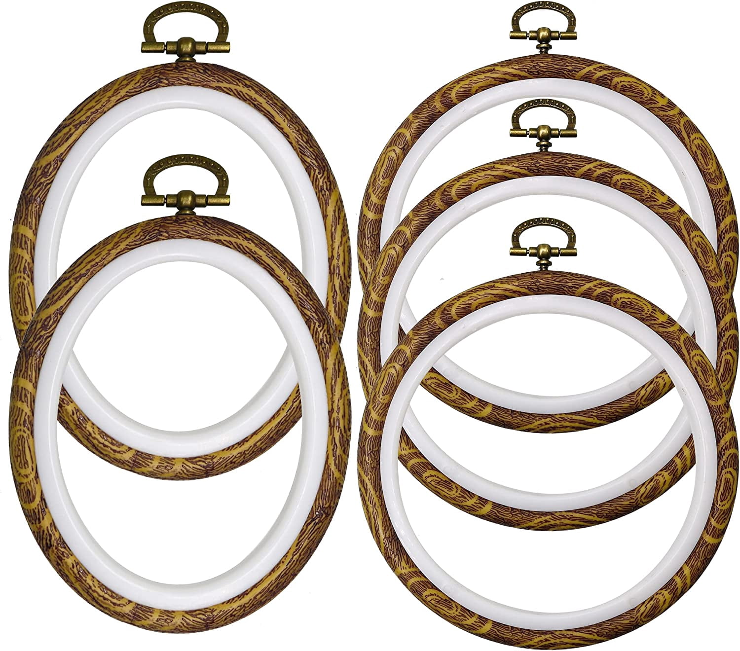 ABCISI 5 Pack Round Embroidery Hoops Set, 8" Round Embroidery Hoops, 9 ...