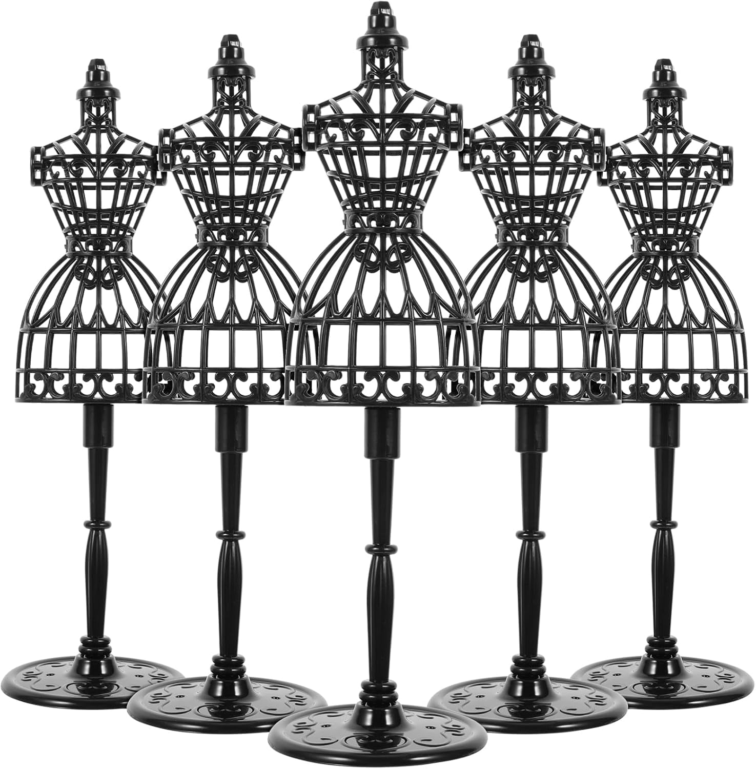 ABCISI 5pcs Mini Dress Form Mannequin, Rack Doll Dress Model Stand ...