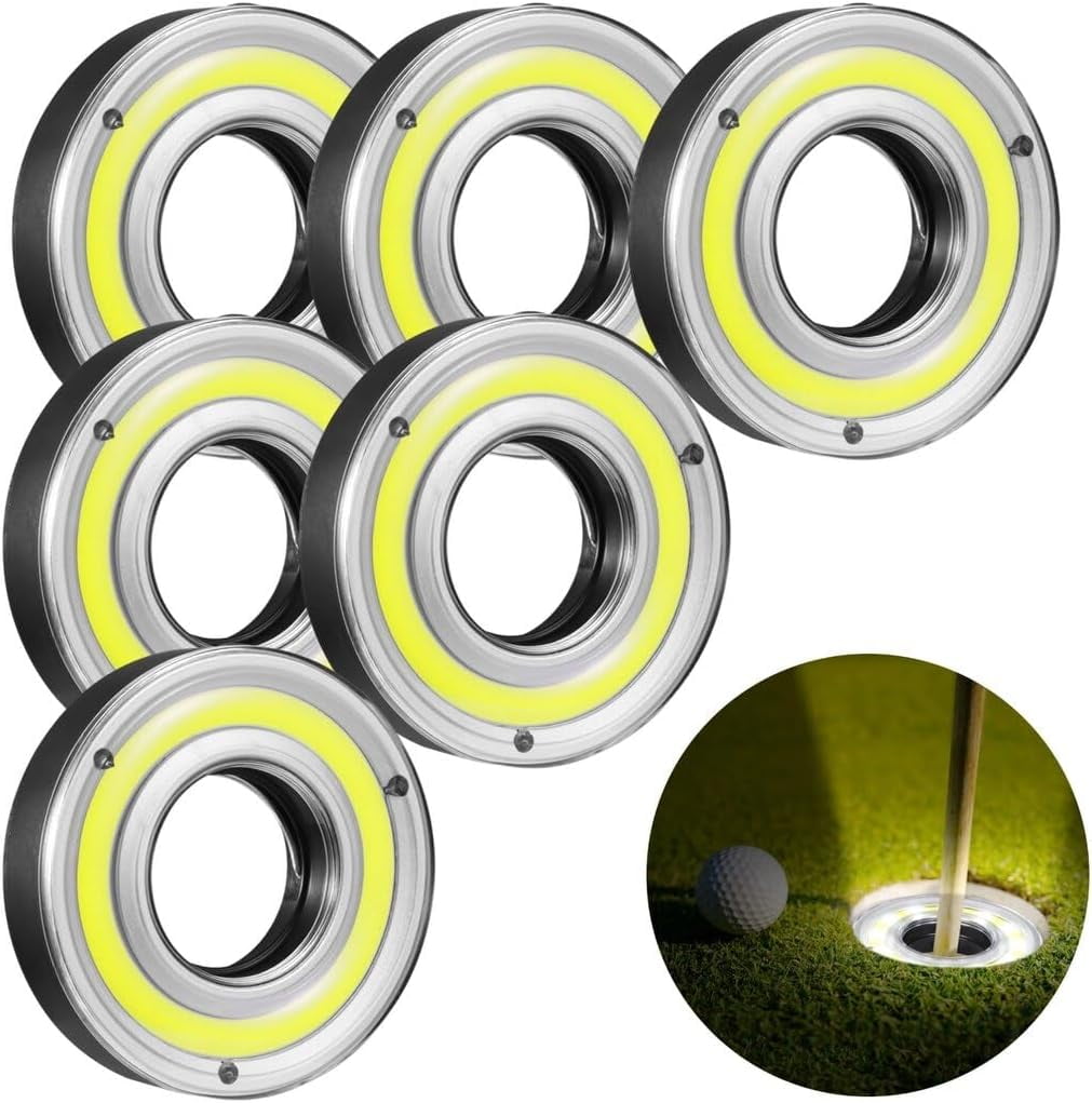 ABCISI 6 Pack Golf Hole Lights, Disc Golf Lights, Light Up Night Golf ...