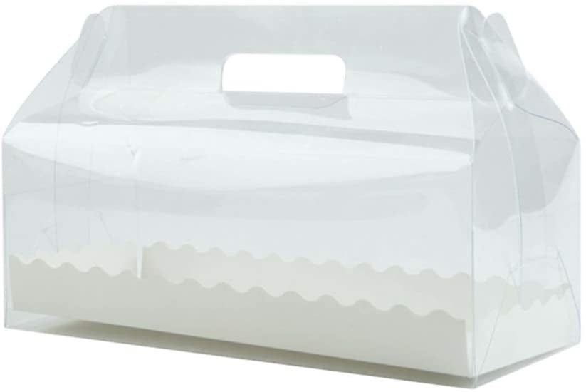 ABCISI 6pcs Transparent Cake Roll Packaging Box with Tray Swiss Roll ...