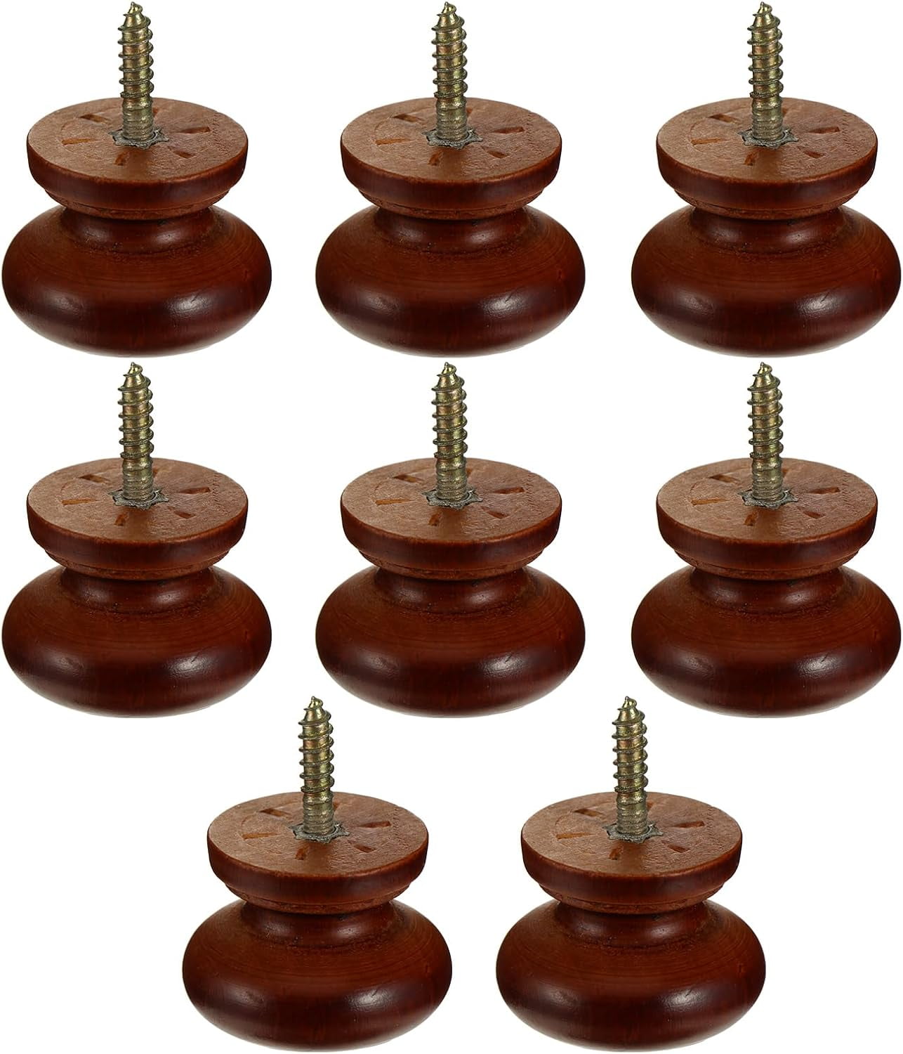 ABCISI 8pcs Wood Cabinet Knob Dresser Pulls, Self-Tapping Solid Wood ...