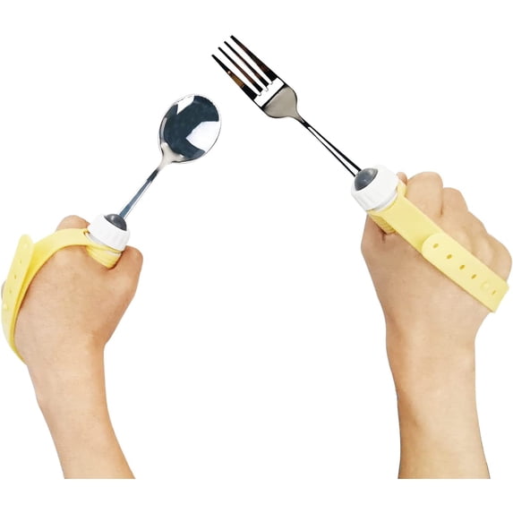 ABCISI Adaptive Stainless Steel Utensils Spoons Forks Set, Weighted Non ...