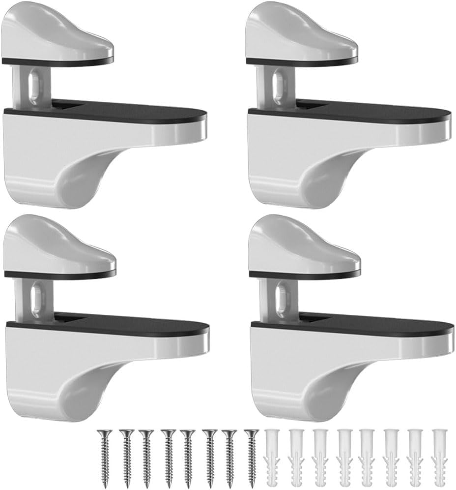 ABCISI Adjustable Shelf Bracket, Wood/Glass Shelf Holder Support, Wall ...