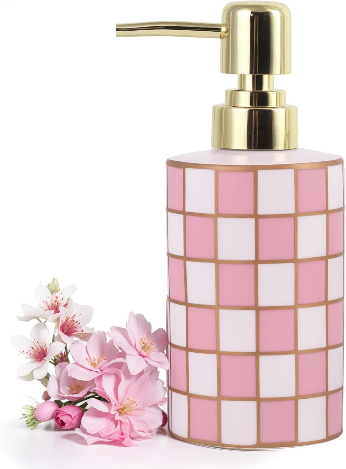 ABCISI Bathroom Soap Dispenser, Gold Pump Ceramic Soap Dispenser ...