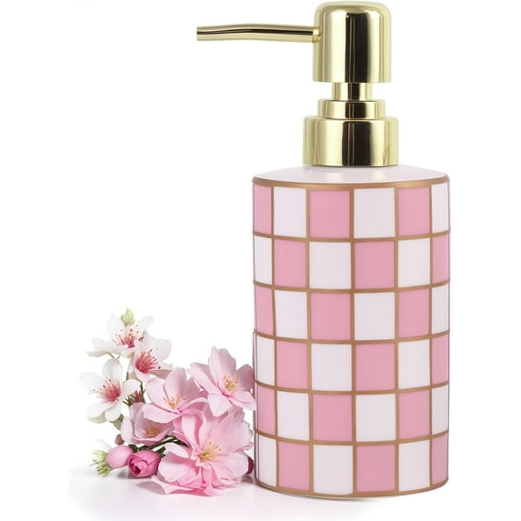 ABCISI Bathroom Soap Dispenser, Gold Pump Ceramic Soap Dispenser ...