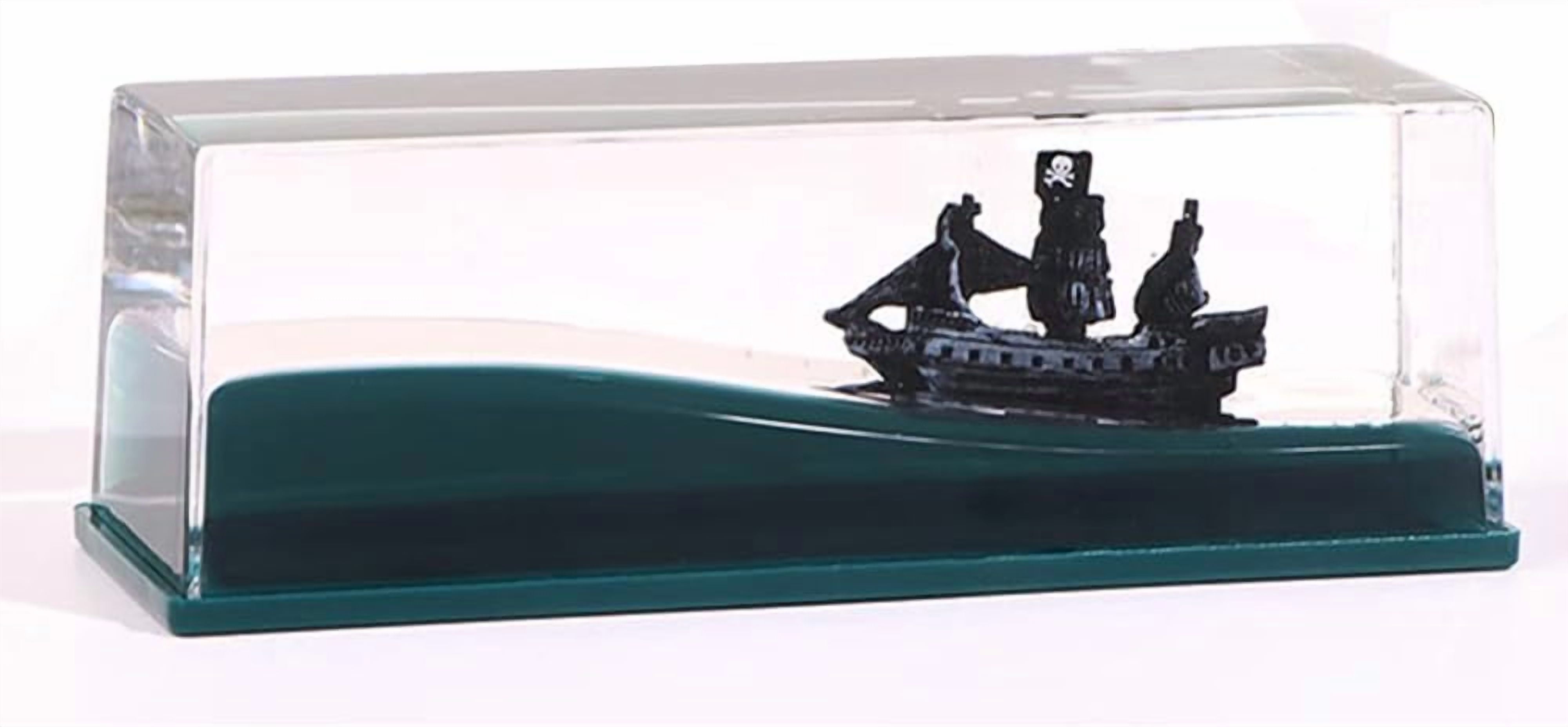 ABCISI Black Pearl Pirate Ship in a Bottle, Boat in a Box Liquid Wave ...