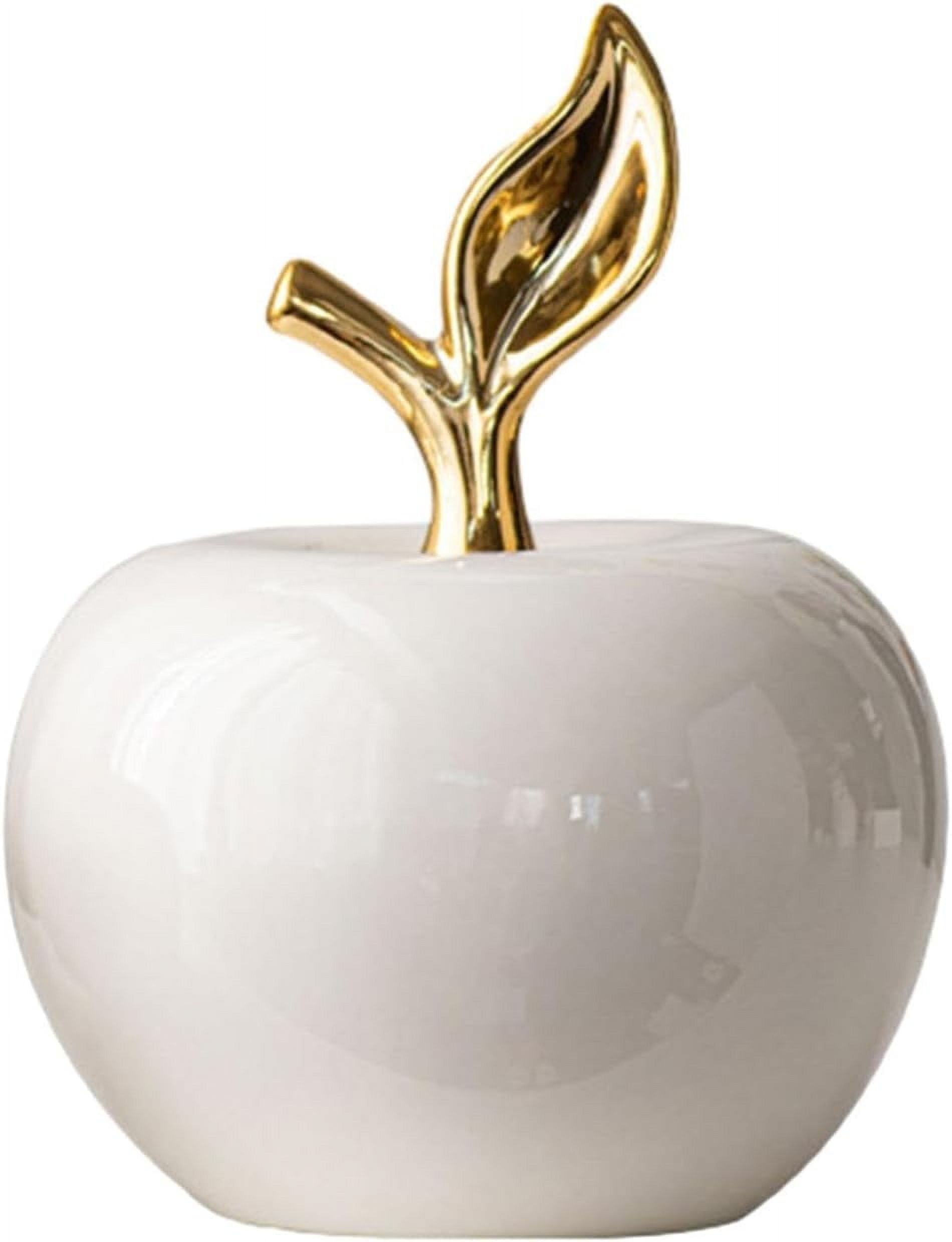 ABCISI Ceramic Fruit, Artificial Apple Statue Figurine Gifts, Tabletop ...