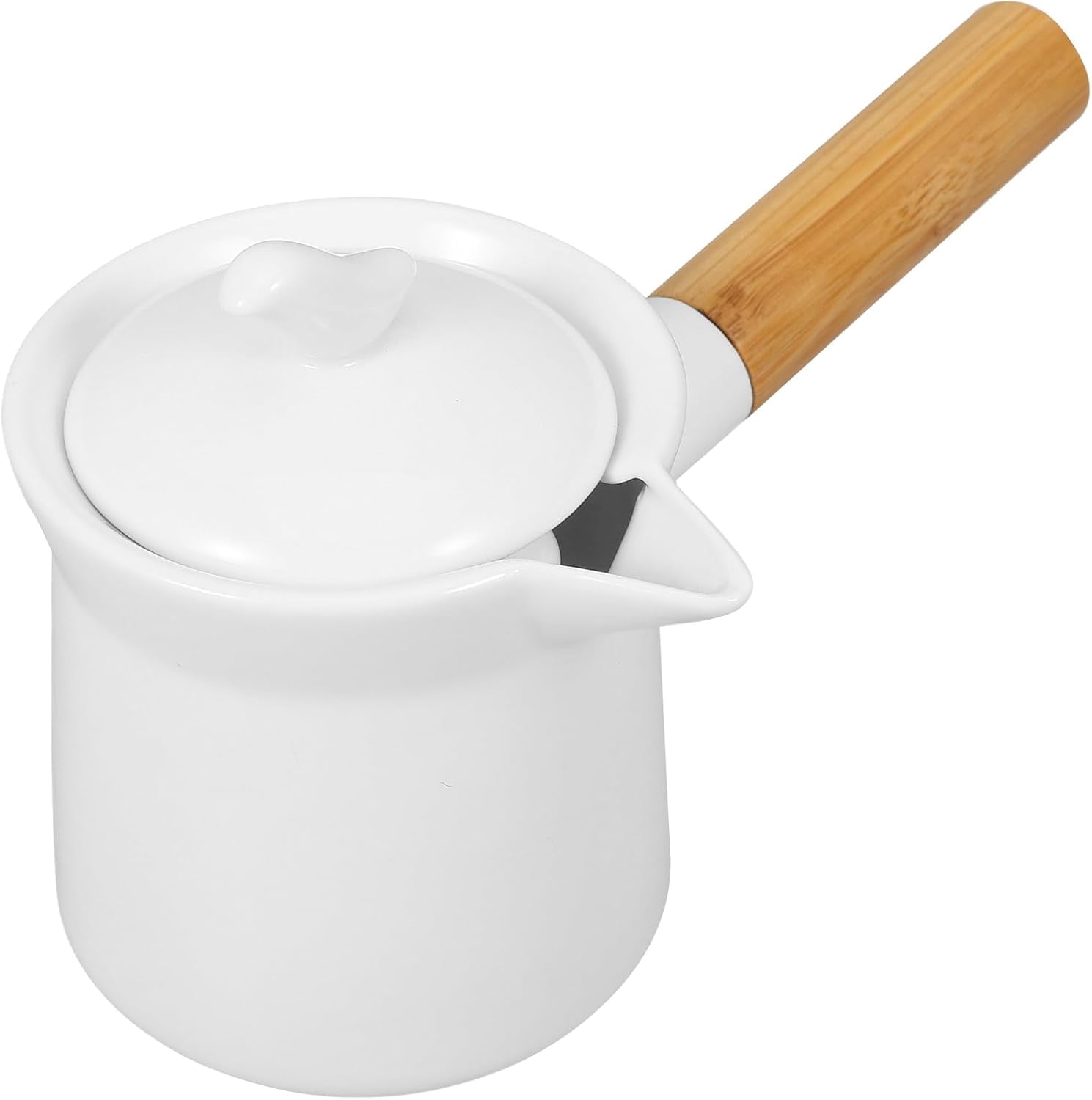 ABCISI Ceramic Milk Warmer Pot 350ml Enamel Pan Non-stick Saucepan With ...