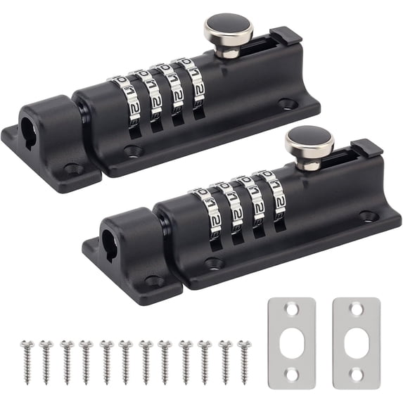 ABCISI Combination Locking Bolt, 2 Pack 4 Digit Combination Door ...