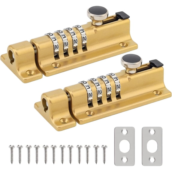 ABCISI Combination Locking Bolt, 2 Pack 4 Digit Combination Door ...