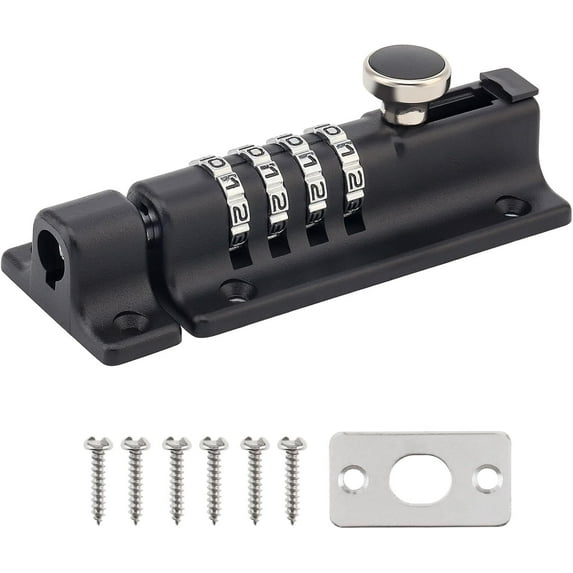 ABCISI Combination Locking Bolt, 4 Digit Combination Door Security ...