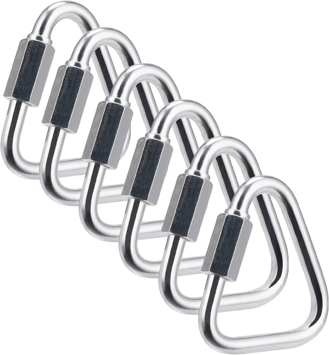 ABCISI Delta Quick Link Marine Grade Triangle Locking Carabiner 1/4" M6 ...