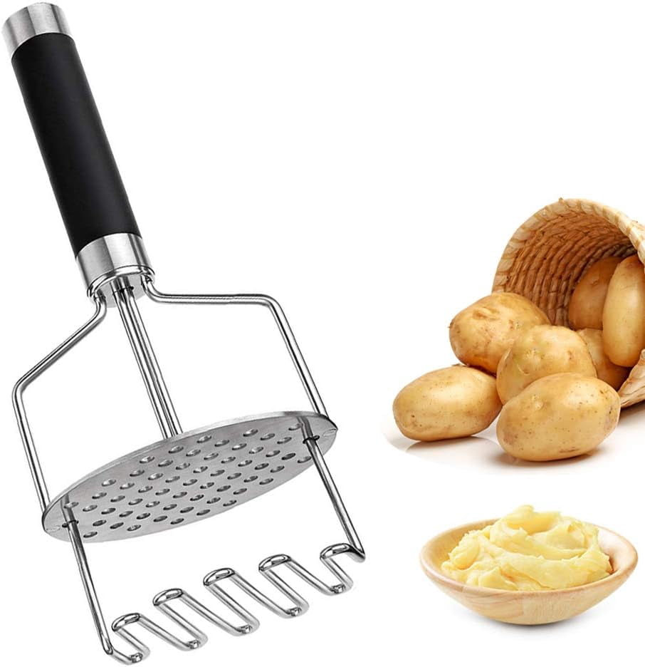 ABCISI Dual Press Potato Masher, Stainless Steel Premium Heavy Masher ...