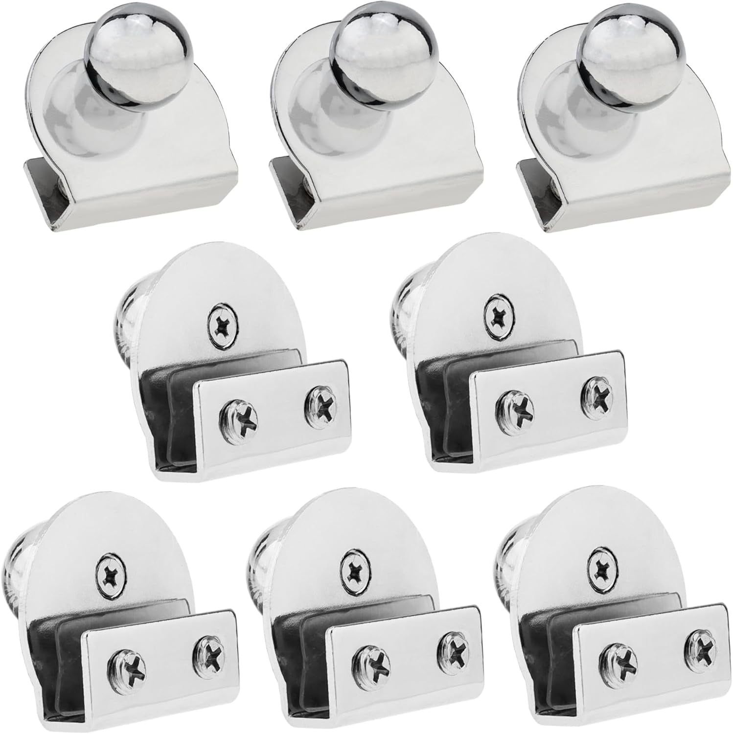 ABCISI Glass Door Pull Handle, 8PCS No Drilling Door Clamp Clips for 5 ...
