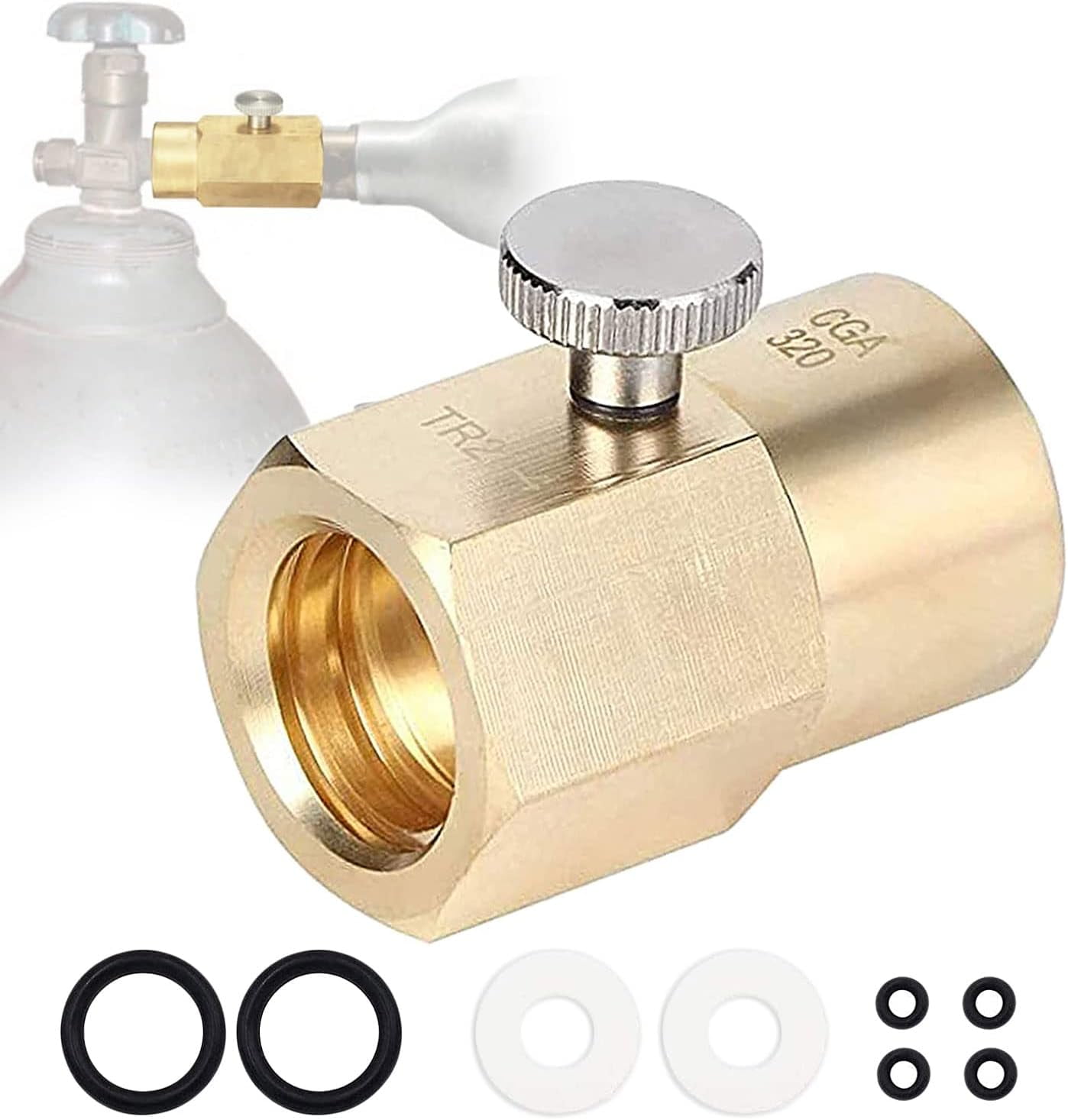 ABCISI Home Use Soda Refill Bottle CO2 Cylinder Cartridges, Adapter ...