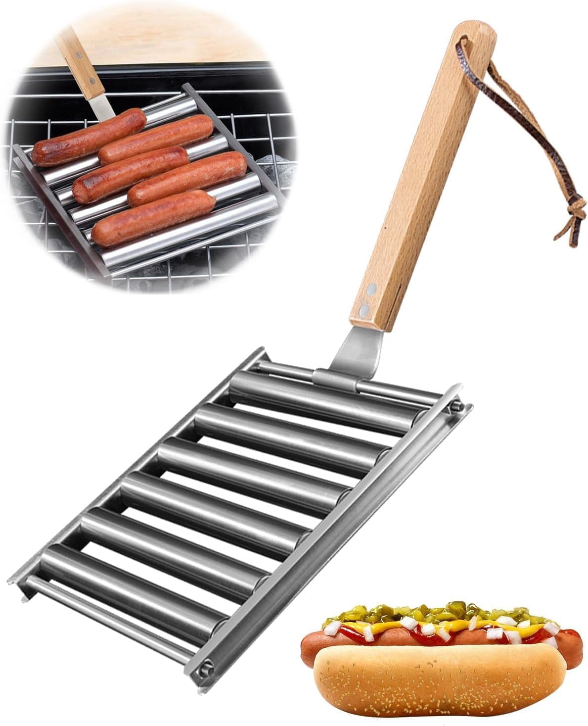 ABCISI Hot Dog Roller Grill, Sausage Roller for Grill, Stainless Steel ...