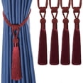 ABCISI Long Tassel Curtain Tiebacks, Handmade Braided Rope Knot Drape ...