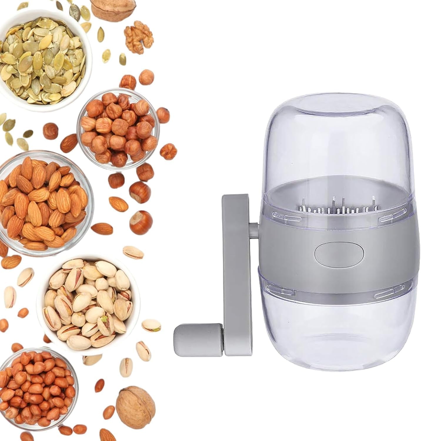 ABCISI Manual Nut Grinder, Portable Nut Chopper Hand Crank for All Nuts ...