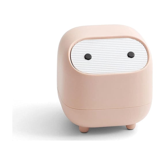 ABCISI Mini Trash Can with Lid, Cute Small Desktop Garbage Bin, Plastic ...