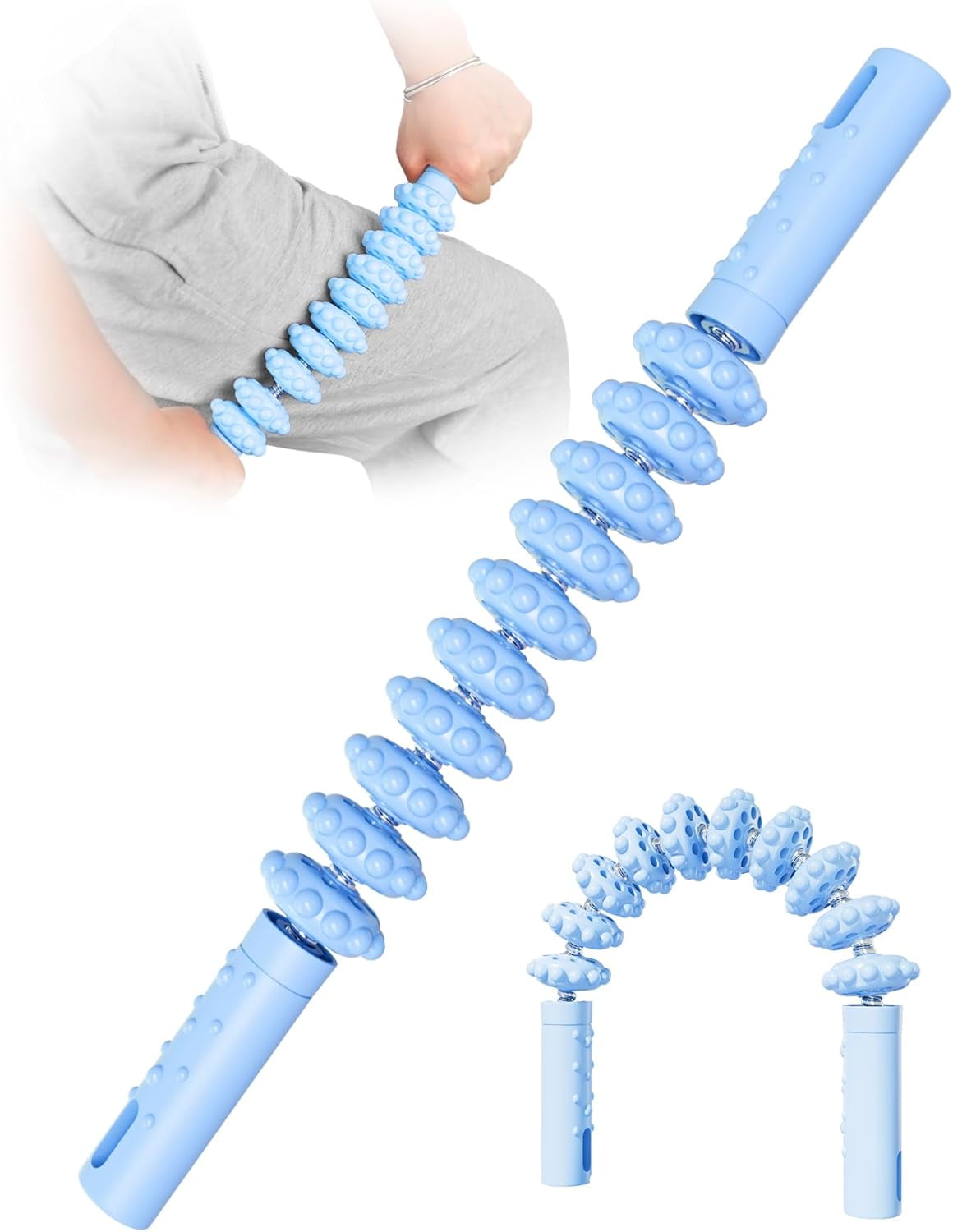 ABCISI Muscle Roller Stick with Trigger Points - Bendable Body Massage ...