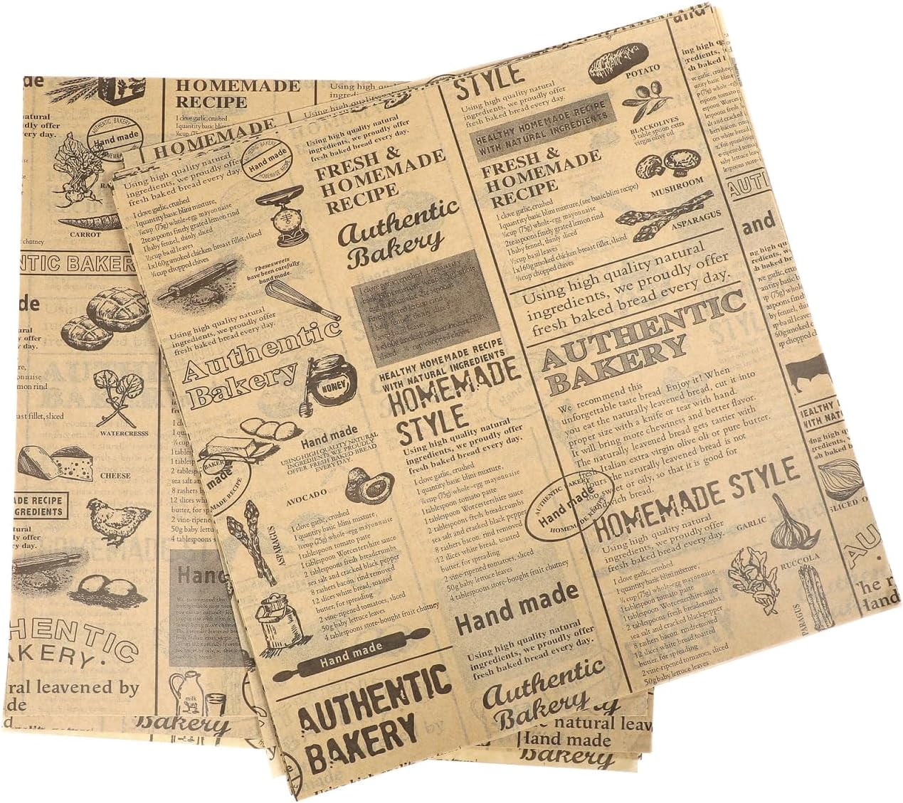 ABCISI Parchment Paper Sheets 50 Sheets Wax Paper Sheets for Food ...
