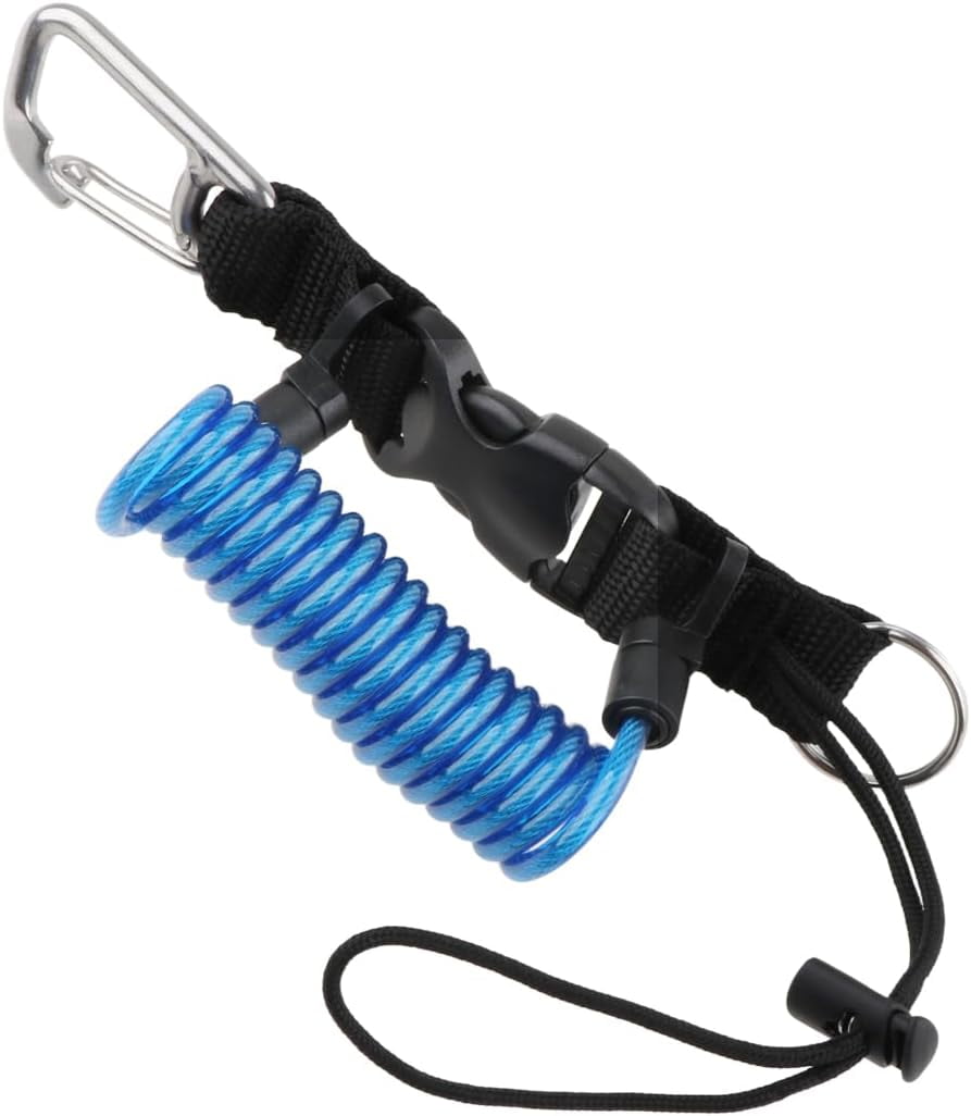 ABCISI Scuba Diving Lanyard, Heavy Duty Stainless Steel Core Spring ...