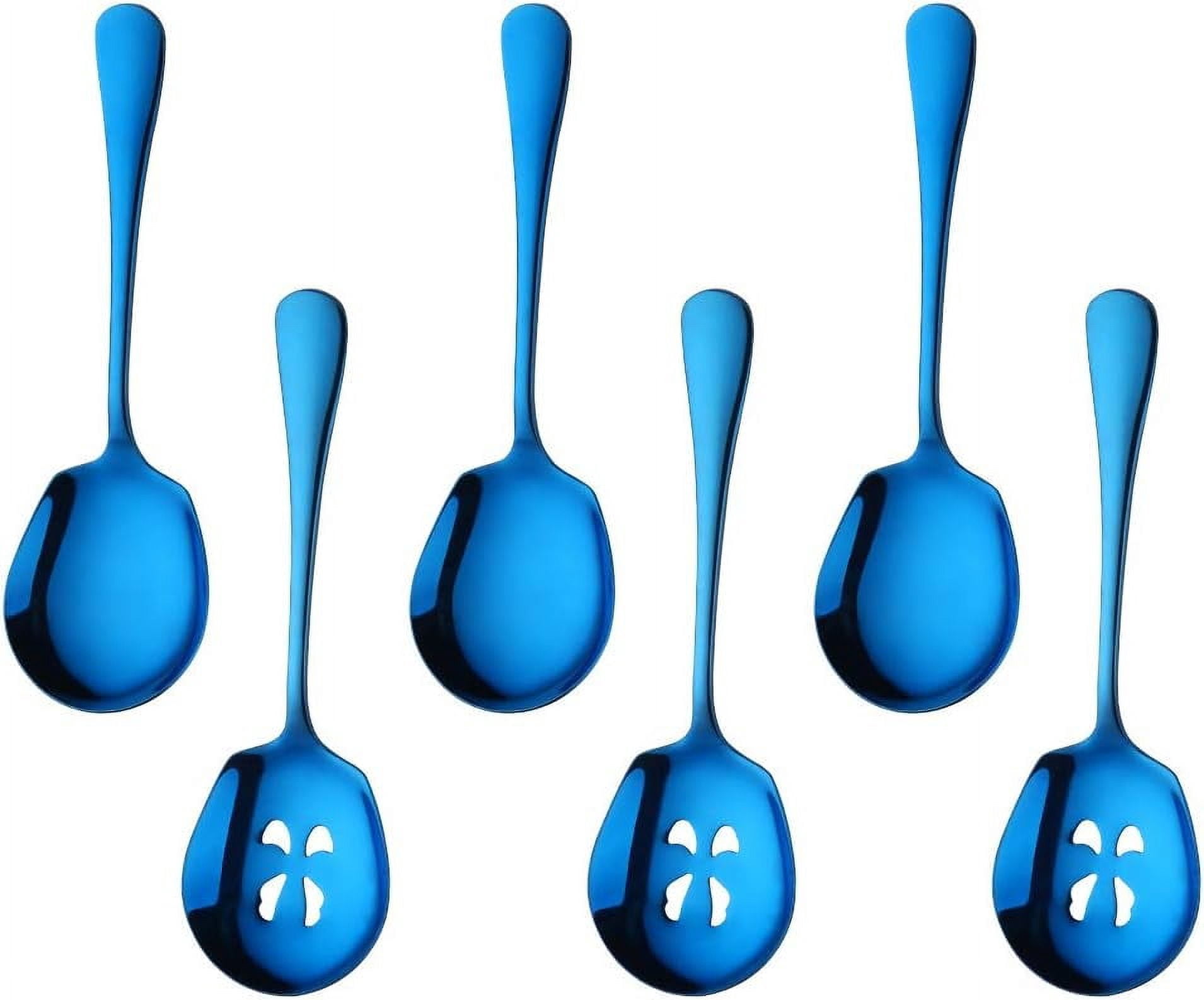 ABCISI Serving Spoons Set, 3 Serving Spoons and 3 Slotted Serving ...