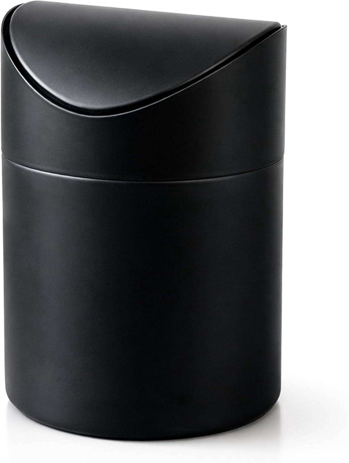 ABCISI Small Mini Trash Can with Lid, Matte Black Tabletop Garbage Can ...