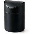 ABCISI Small Mini Trash Can with Lid, Matte Black Tabletop Garbage Can ...