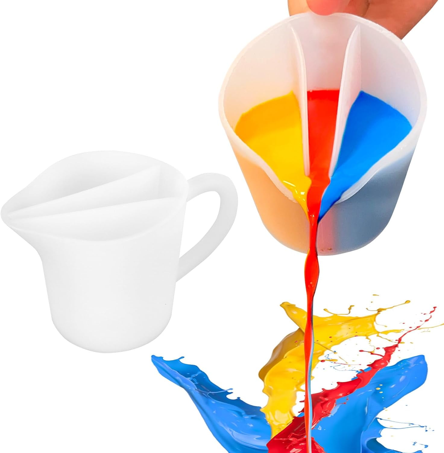 ABCISI Split Cup with Handle, 17OZ/500ML Reusable Silicone Cup for ...
