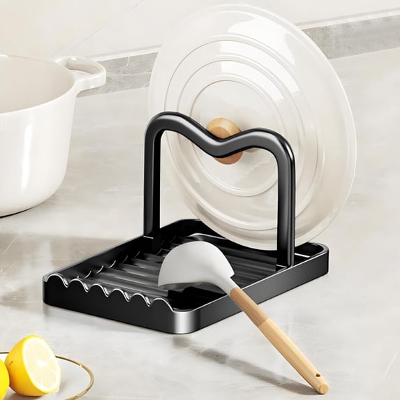 ABCISI Spoon Rest with Lid Holder, Aluminum Lid Holder with Concave ...