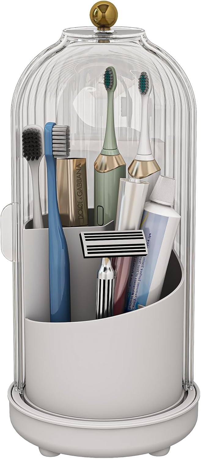 ABCISI Toothbrush Holders with Cover, 360° Rotating Electric Toothbrush ...