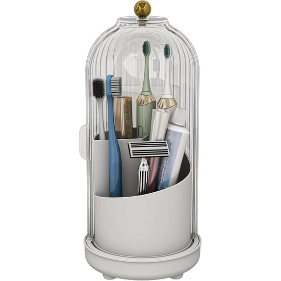 ABCISI Toothbrush Holders with Cover, 360° Rotating Electric Toothbrush ...