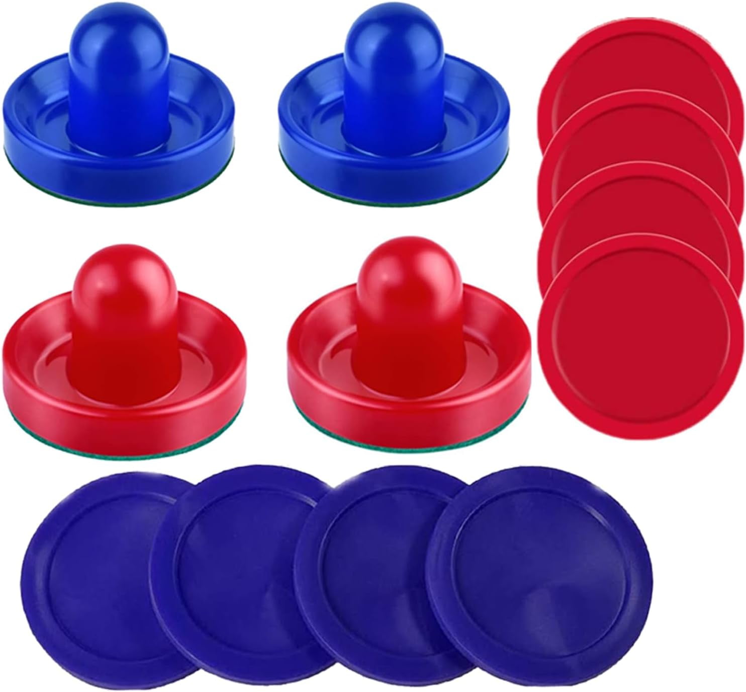 ABCISI Upgraded Air Hockey Pucks and Paddles- 4 Red & 4 Blue Pucks, 2 ...