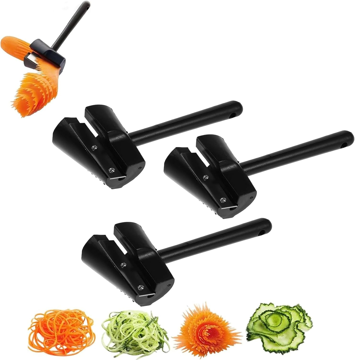 ABCISI Vegetables Curler and Peeler, Cucumber Carrot Potatoes Peeler ...