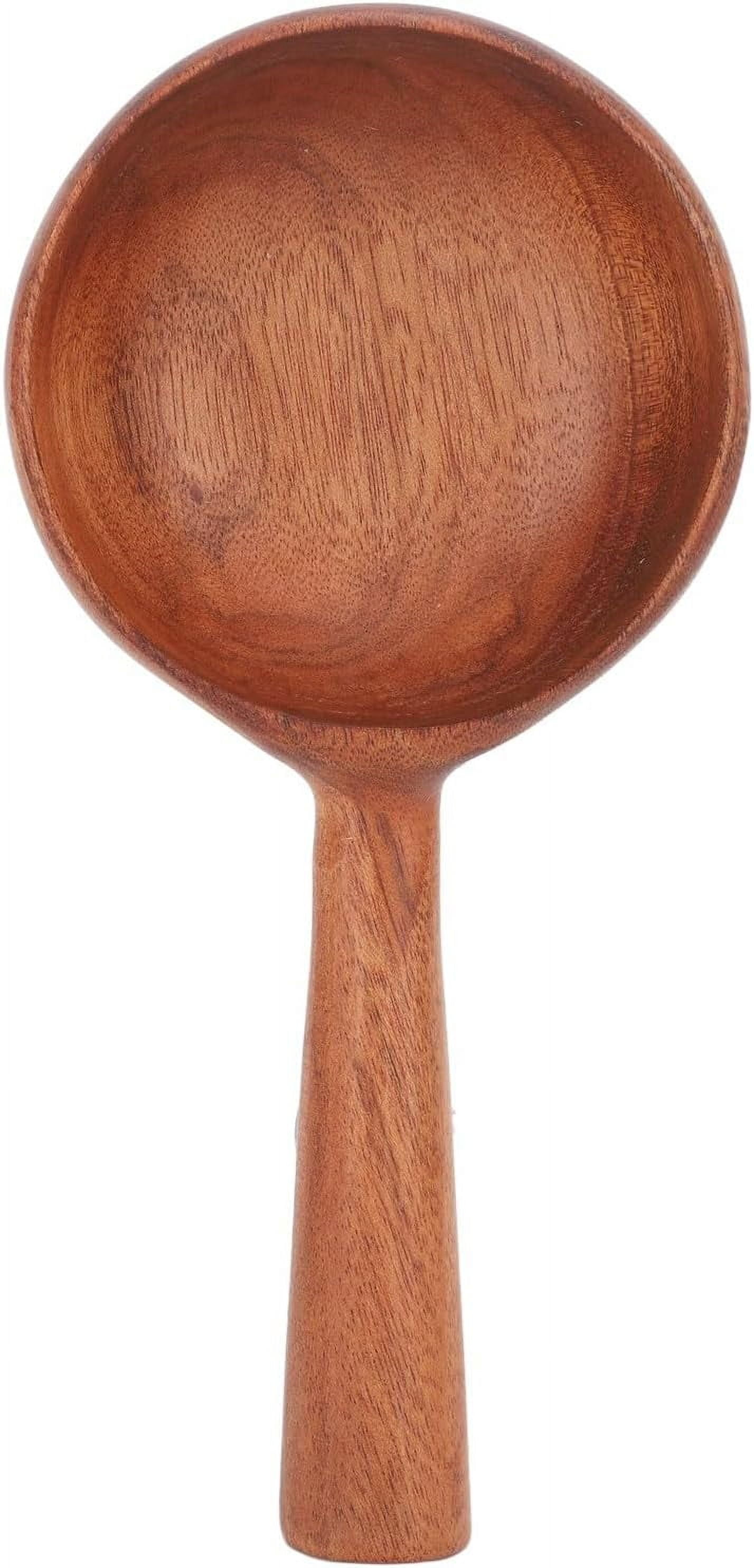 ABCISI Wooden Kitchen Scoop Ladle, 4.3 Inch Large Solid Wood Water ...