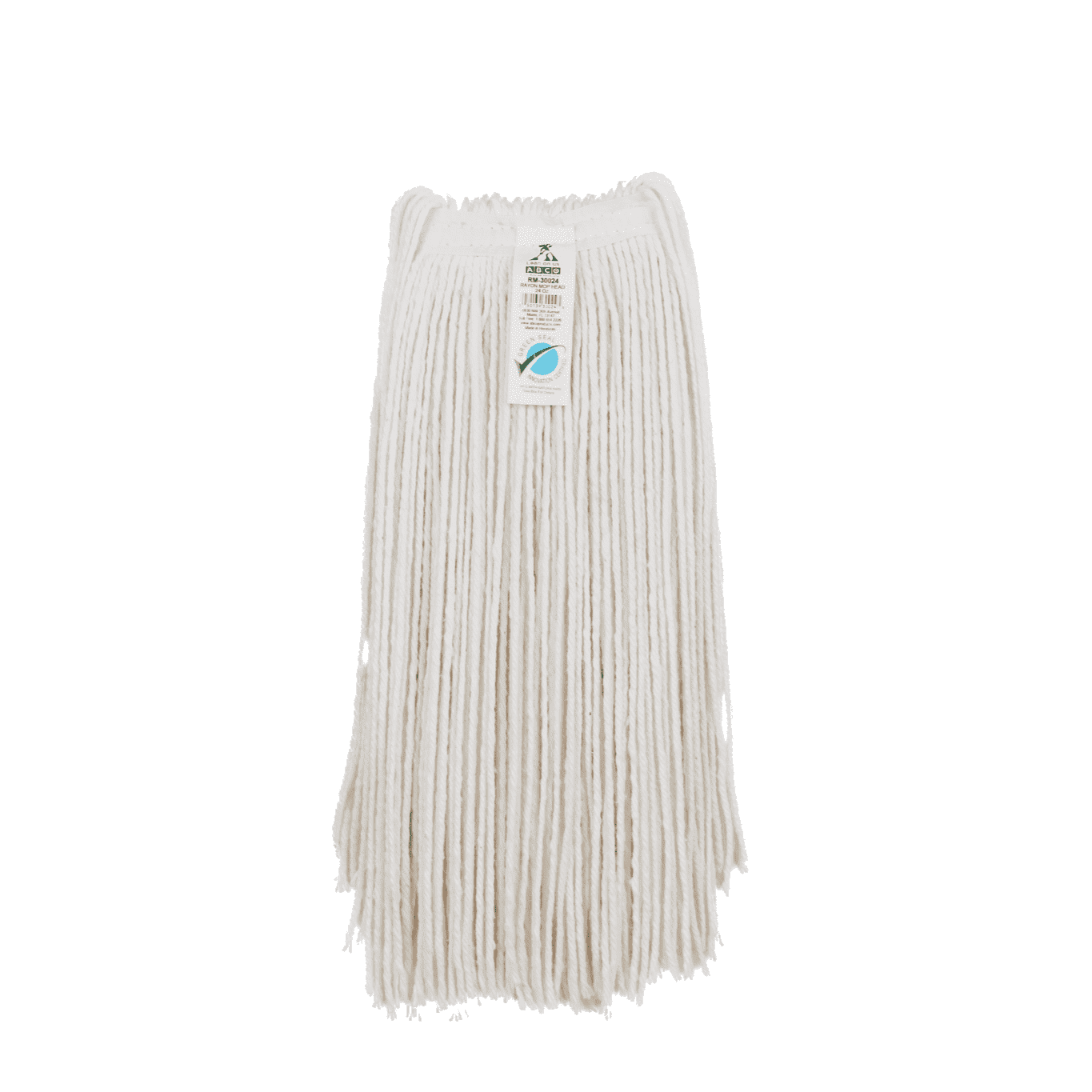 ABCO PRODUCTS 20 oz Rayon Cut End Mop, 4 Ply, Narrow Band, Green Seal Certified, No Handle, 12 ...