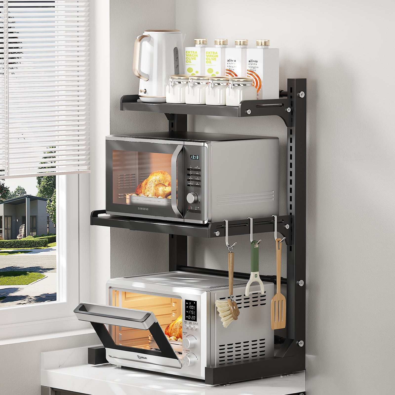 ABCOOL Retractable Adjustable 2 Axial Snap-in Kitchen Baker Microwave ...