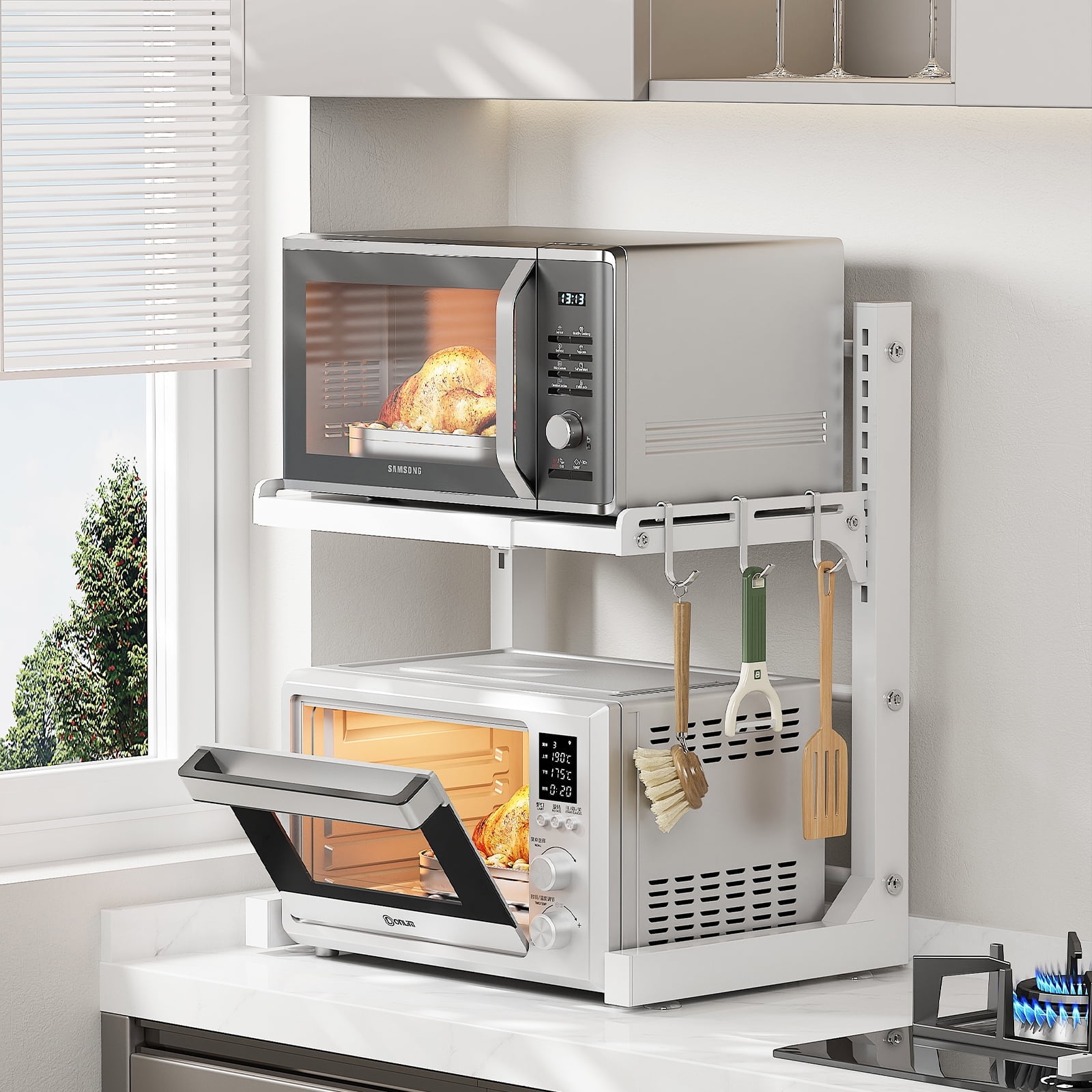 ABCOOL Retractable Adjustable 2 Axial Snap-in Kitchen Baker Microwave ...