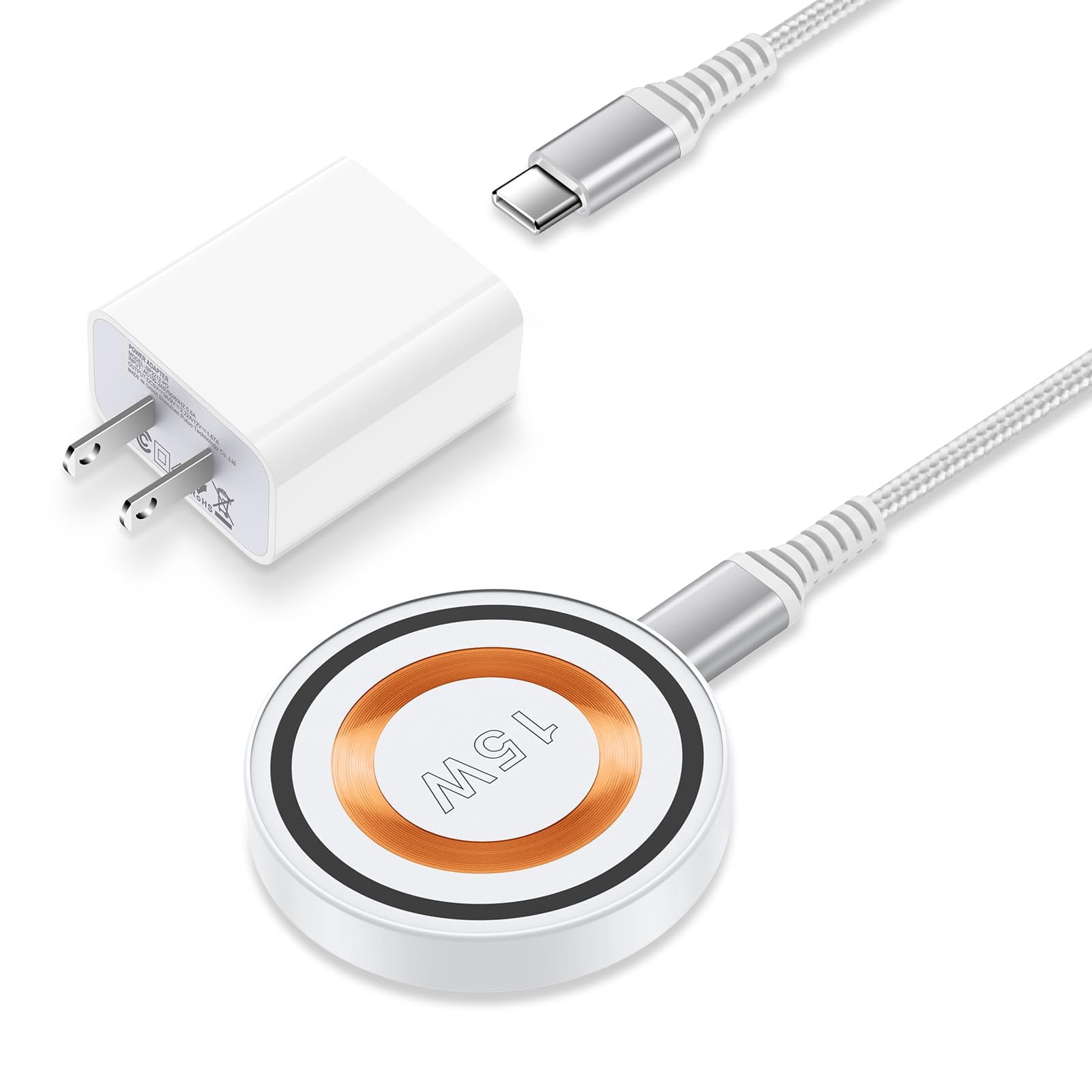 ABCPOW 15W iPhone Fast Wireless Charger,Magnetic Charging Pad with 20W ...