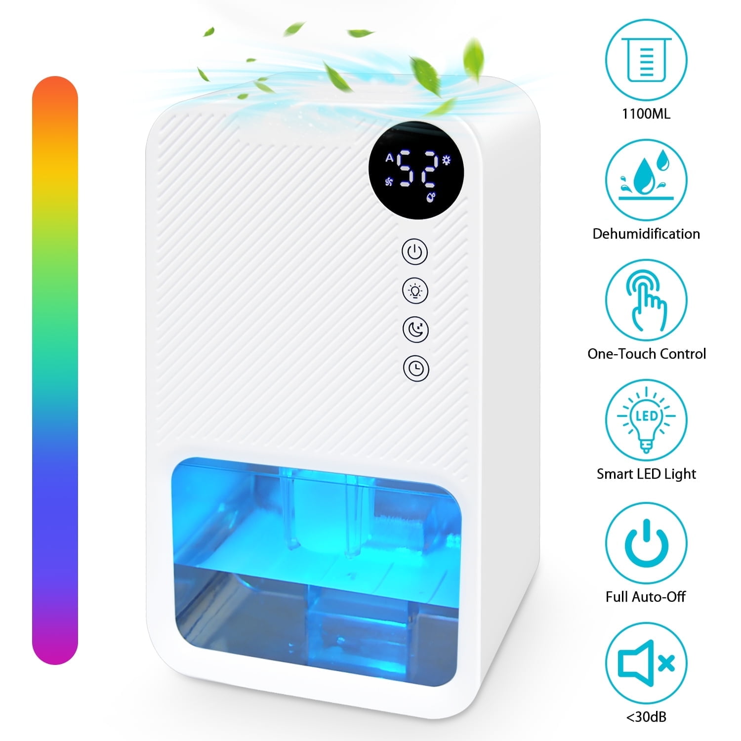 ABCPOW Dehumidifier for Home,Portable Small Room Dehumidifier with Auto ...